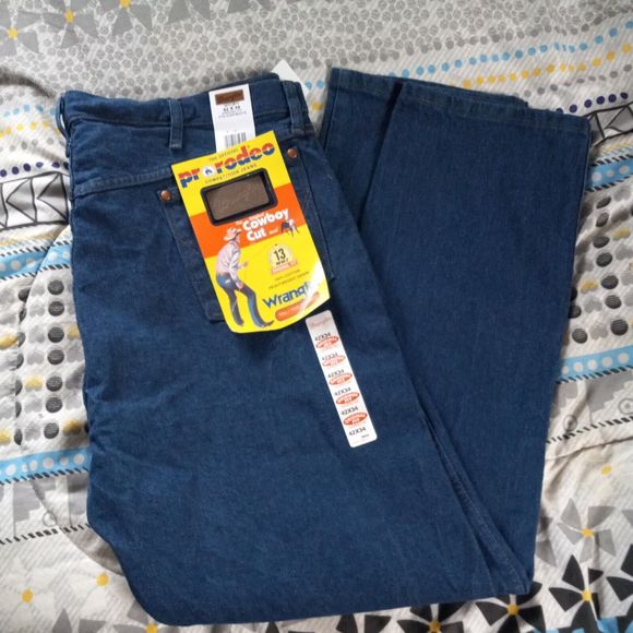 Jeans | Vintage Nos Wrangler 13mwz Mens Pro Rodeo Jeans Denim Blue 42w ...